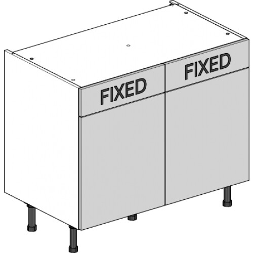 Timber Frame Stone 1000 Dummy Drawerline Double Base Unit from Flat ...