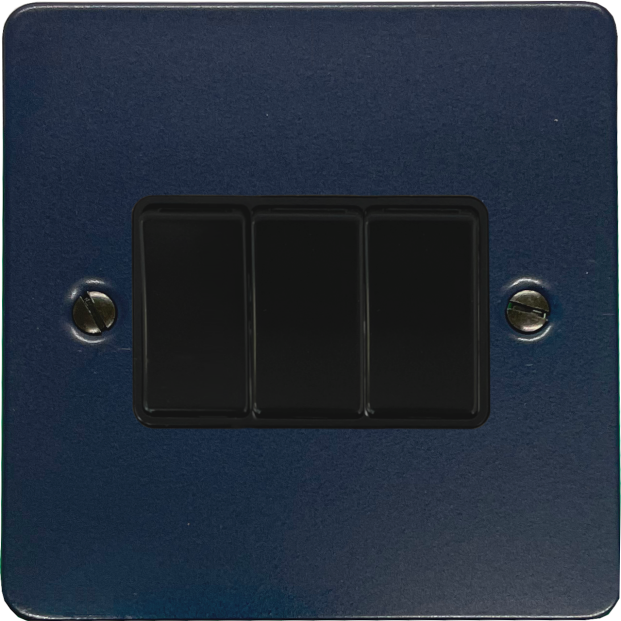 FRB3B | Flat Blue Light Switch (3 Gang/Black Switches) | G&H Electrical ...