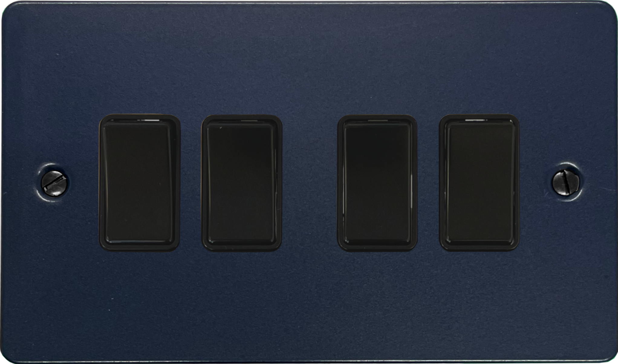 FRB4B | Flat Blue Light Switch (4 Gang/Black Switches) | G&H Electrical ...