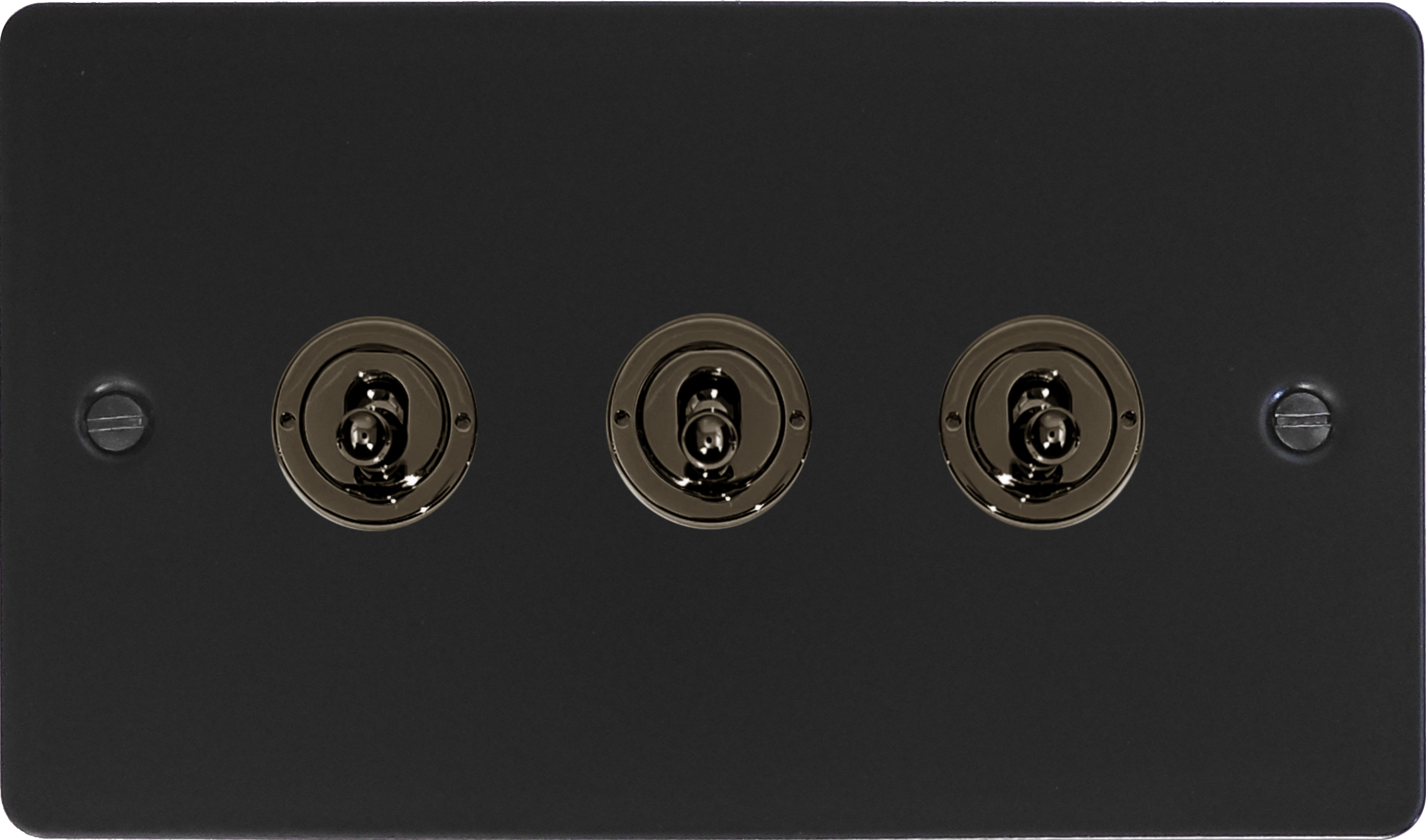 FFB383-BK | Flat Black Toggle Switch (3 Gang/Black Nickel Toggle) | G&H ...