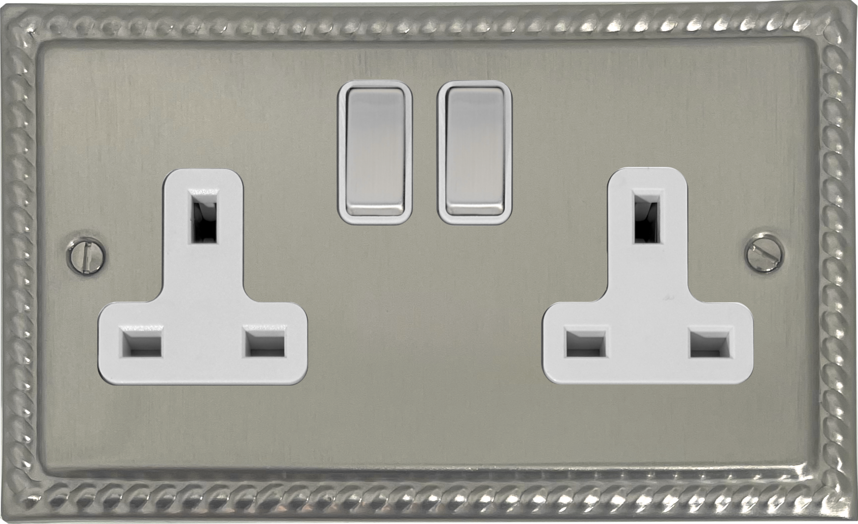 MSN210 | Monarch Satin Nickel Double Socket (White Insert/Matching ...
