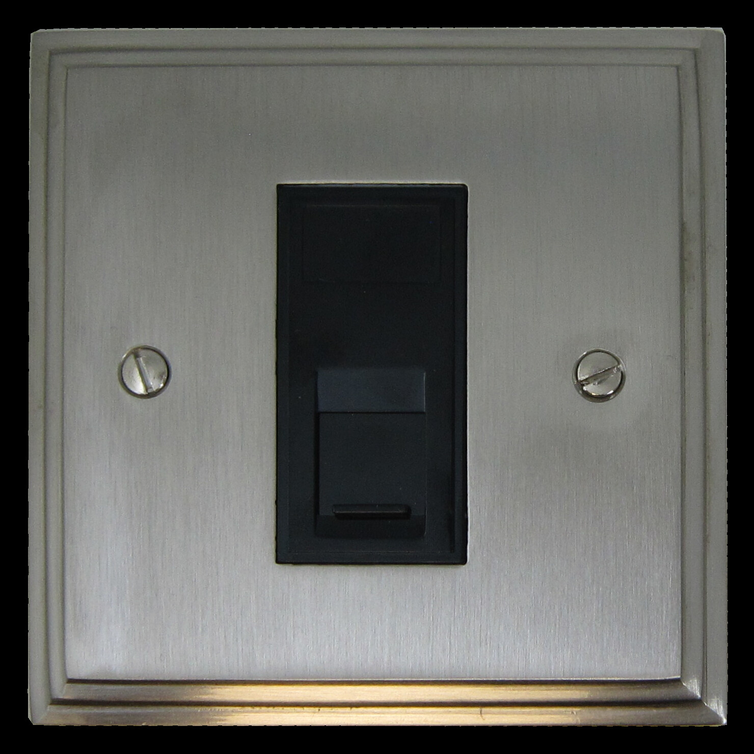 G+H Victorian Satin Nickel RJ45 Socket (1 Gang/Black Insert) from ...